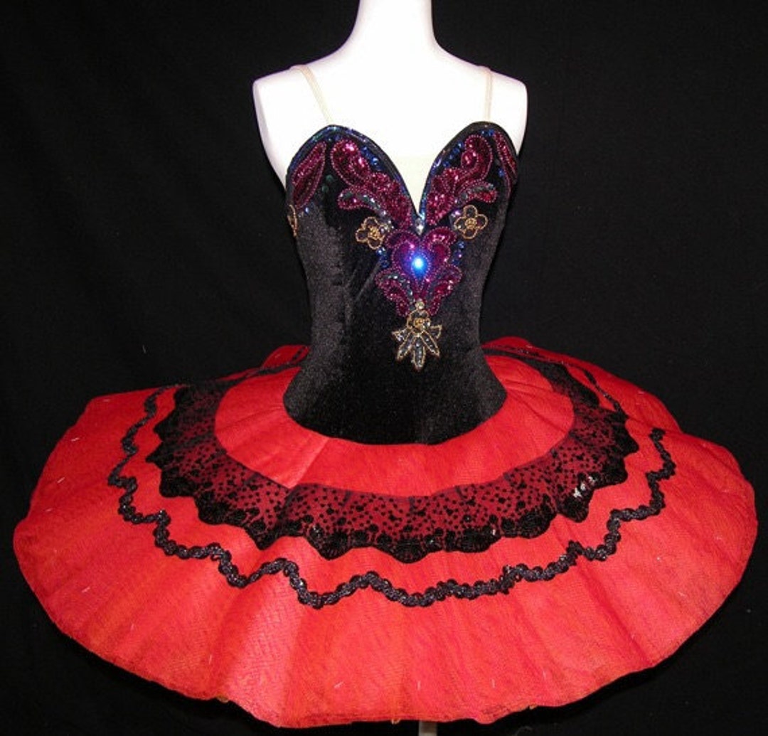 Ballet Tutu - Black Velvet & Red Tutu Skirt Performance Ballet Tutu - Etsy