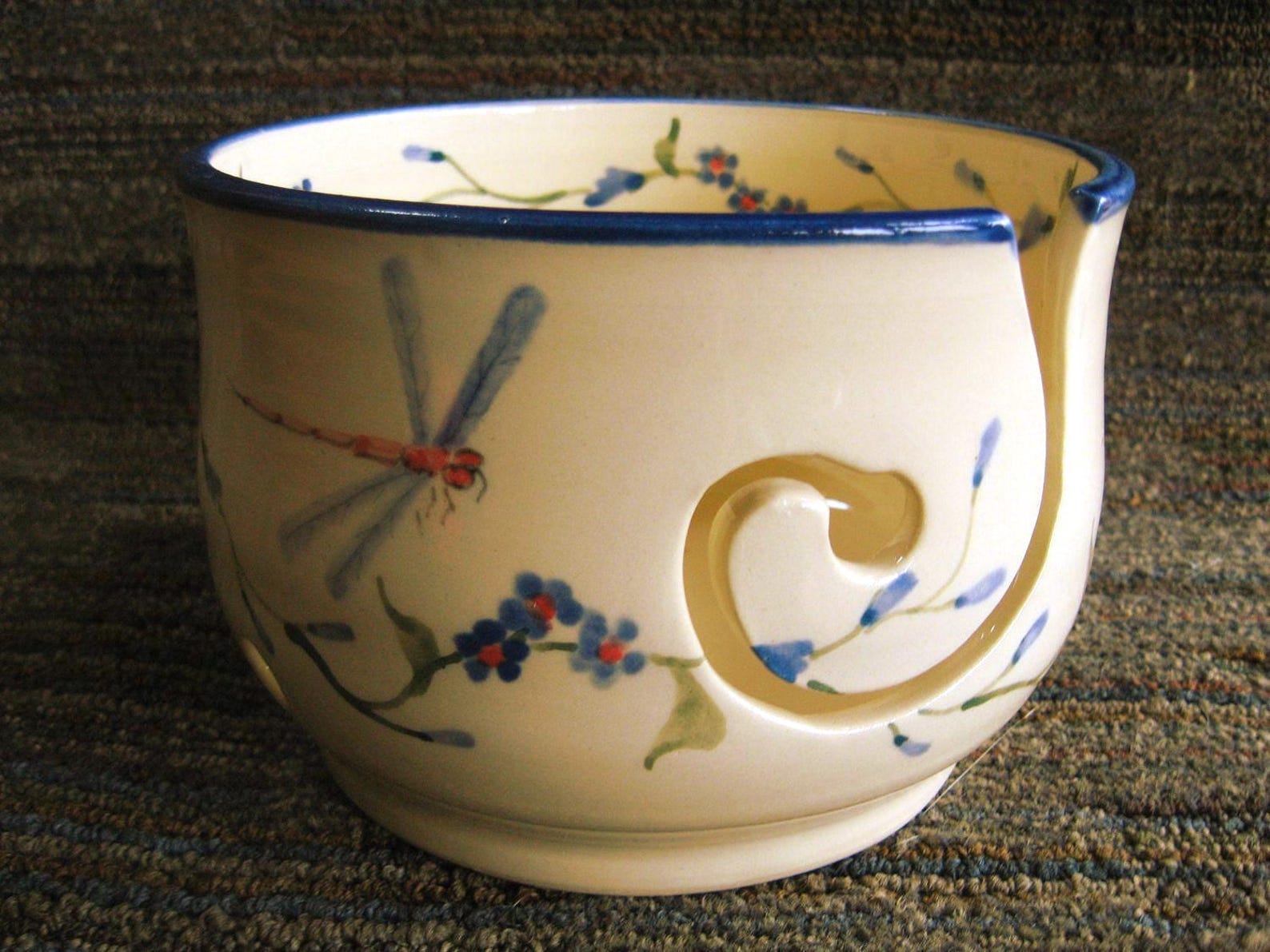 Dragonfly Yarn Bowl for Knitting or Crochet Free Shipping - Etsy