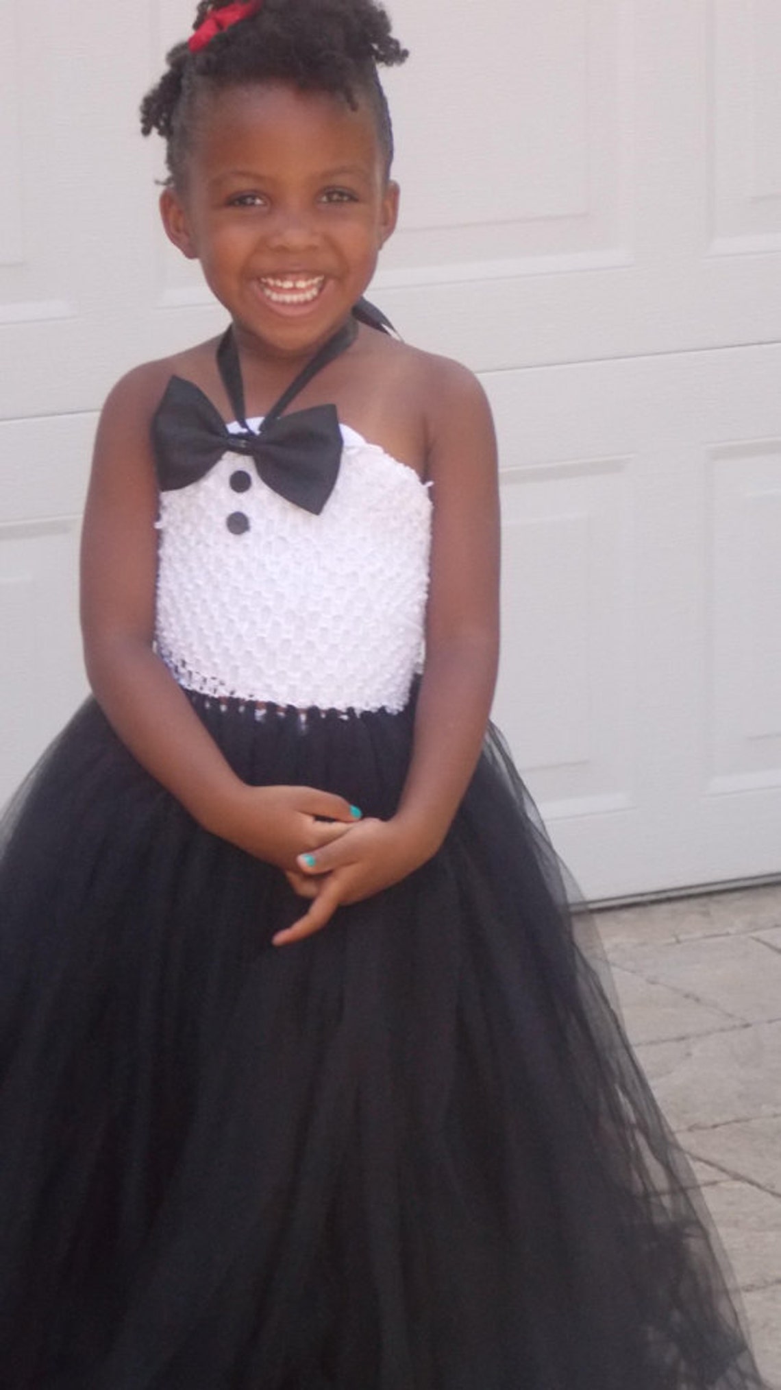 FULL and FLUFFY Black and White Tuxedo Flower Girl Tutu Dress - Etsy UK