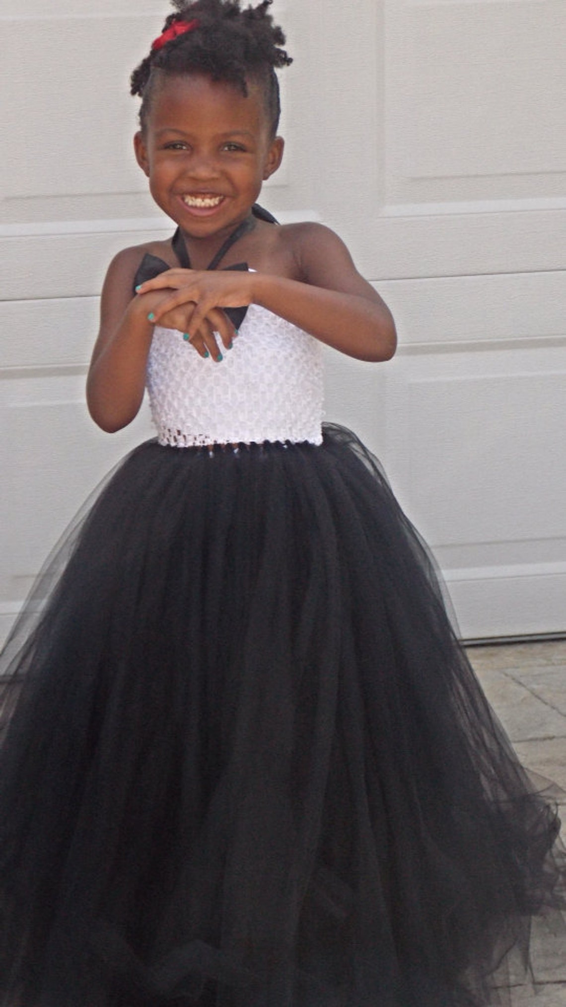 FULL and FLUFFY Black and White Tuxedo Flower Girl Tutu Dress - Etsy UK