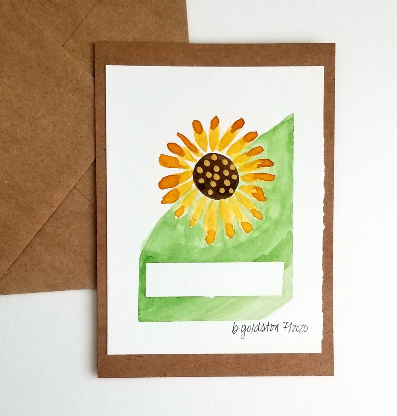 Original Watercolor Sunflower Card to Be Personalized - Etsy