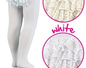 White Tights White Lace Rumba Tights White Microfiber | Etsy
