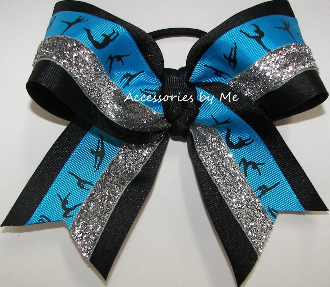 Gymnastics Hair Bow, Gymnastics Hair Clip, Gymnastics Turquoise Blue ...