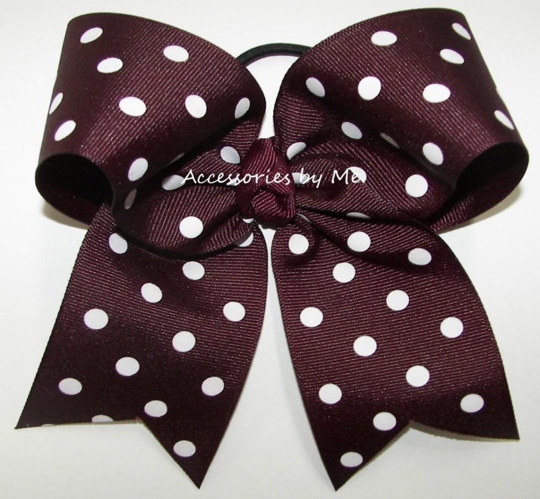 Bulk Polka Dots Cheer Bows, Cheerleader Clip, Two Color Ribbon, Sports ...