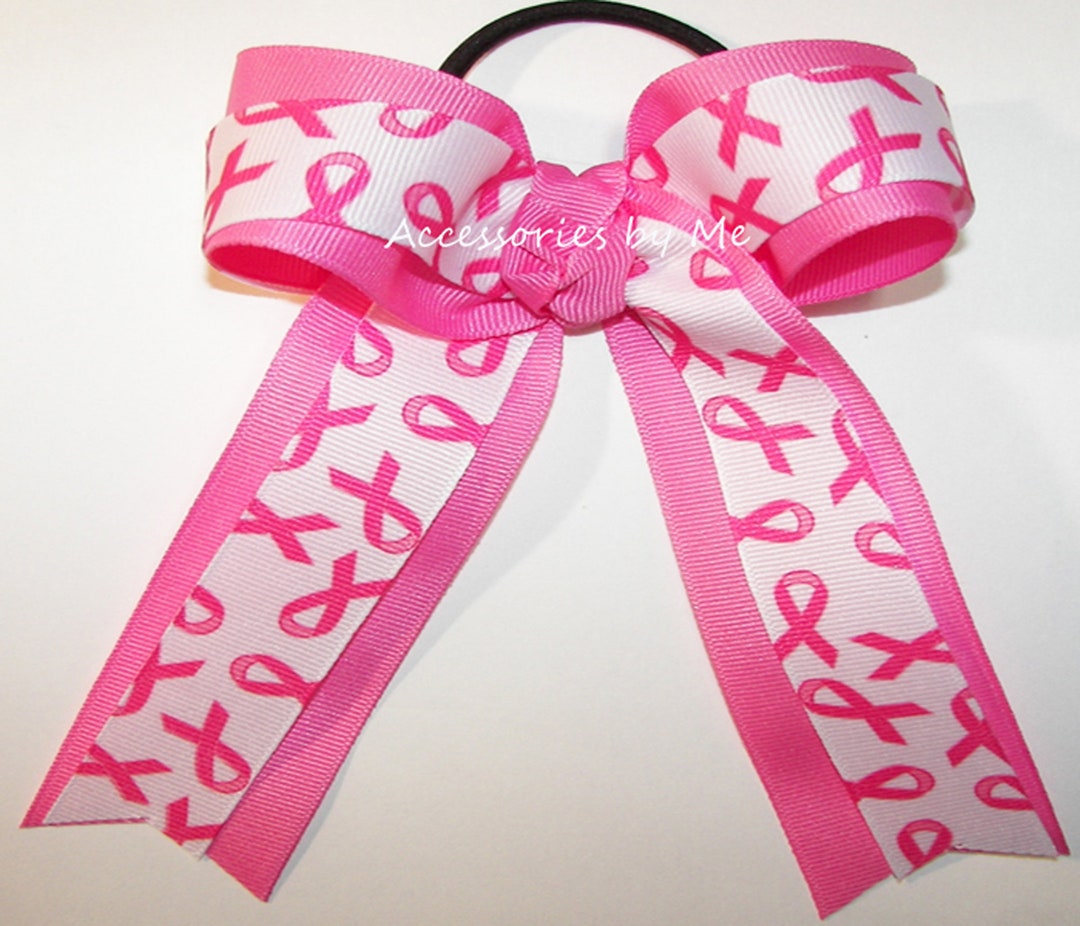 Breast Cancer Bow Pink Awareness Ribbon Hot Pink Ribbons - Etsy
