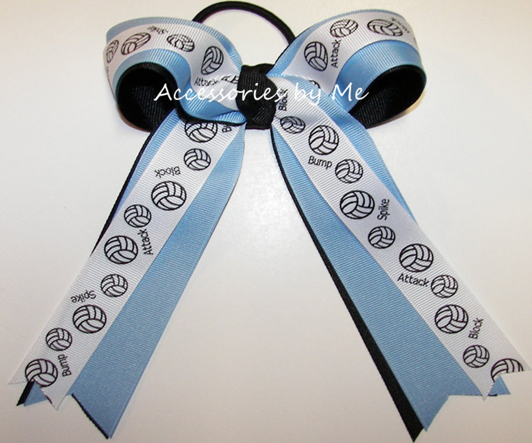 Volleyball Blue Bow, Volley Balls Ribbon Blue Bow, Volleyball Blue ...