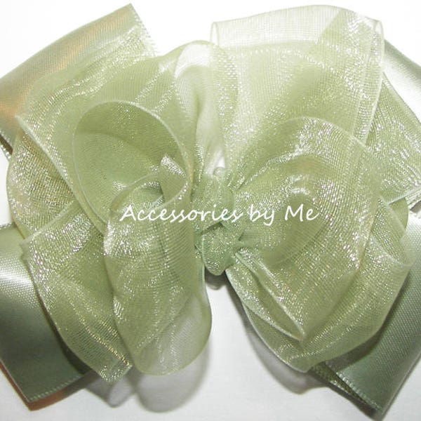 Sage Green Hair Bow - Etsy