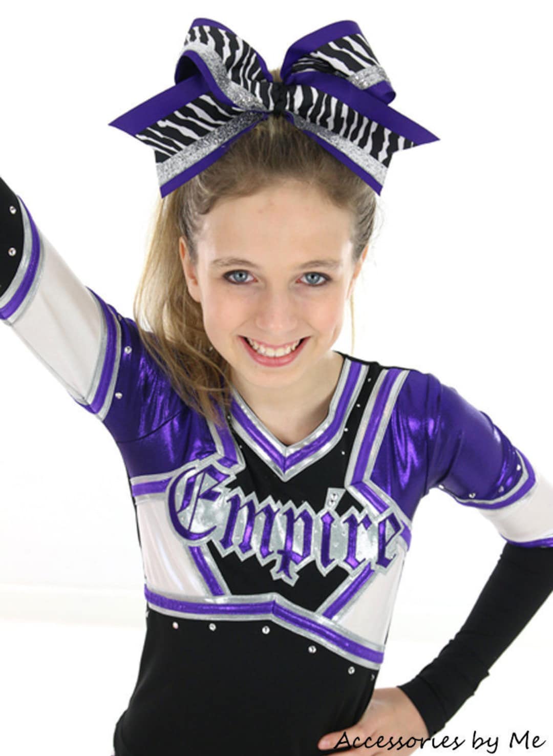 Zebra Cheer Bow, Purple, Silver Glitter, 6.5 Inch - Etsy