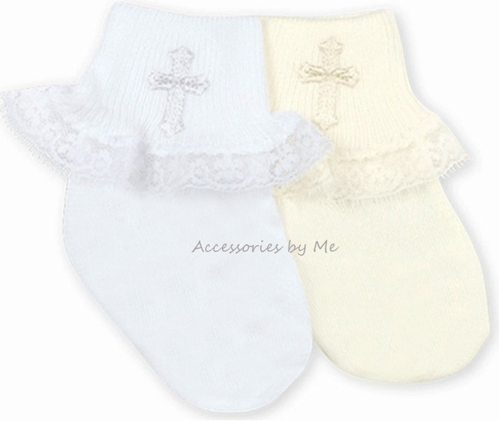 Baptism Socks Baby Girls Lace Cross Socks Christening - Etsy