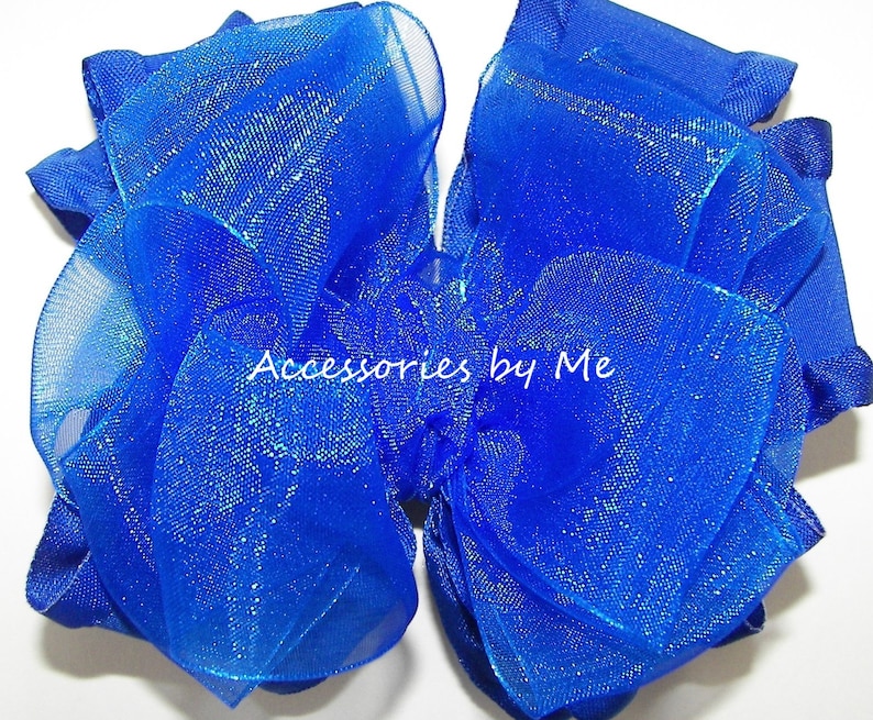 Royal Blue Socks, Blue Ruffle Bow Socks, Royal Blue Organza Ruffle Bow ...