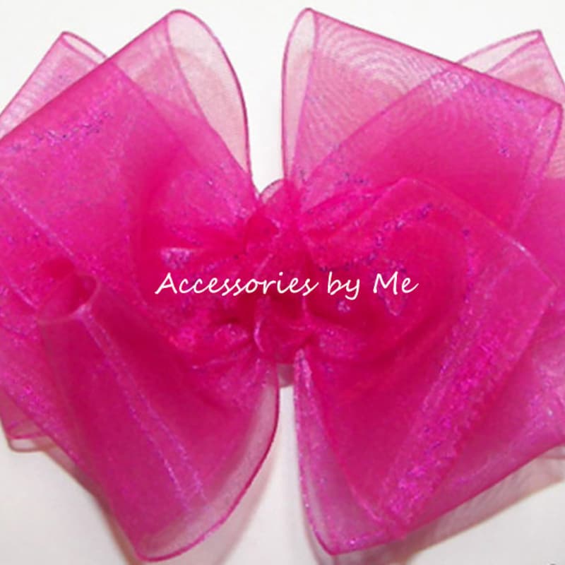 Hot Pink Hair Bow - Etsy