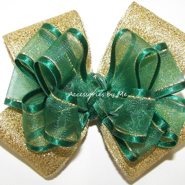 Green Hair Bow - Etsy