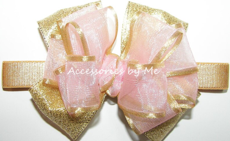 Baby Pink Bow Band Blush Pink Bow Headband Pink Organza - Etsy