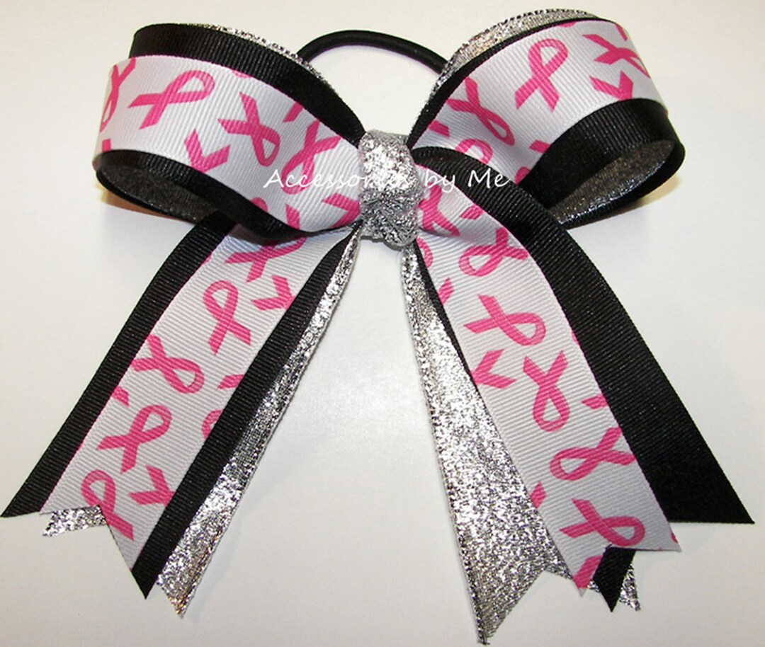 Breast Cancer Cheer Bow, Pink Cancer Cheer Bow, Breast Cancer Ribbon ...