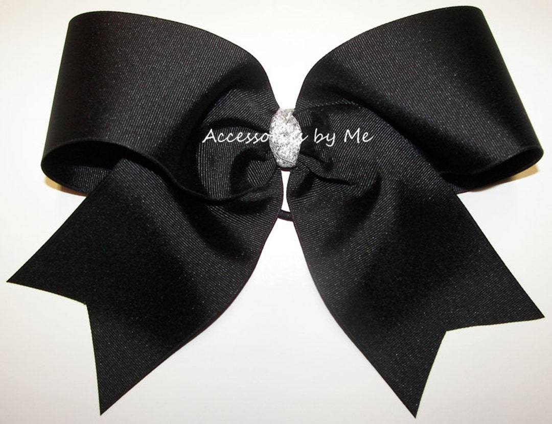 Black Grosgrain Cheer Bow, Silver Knot, Texas Size Jumbo Hair Clip - Etsy