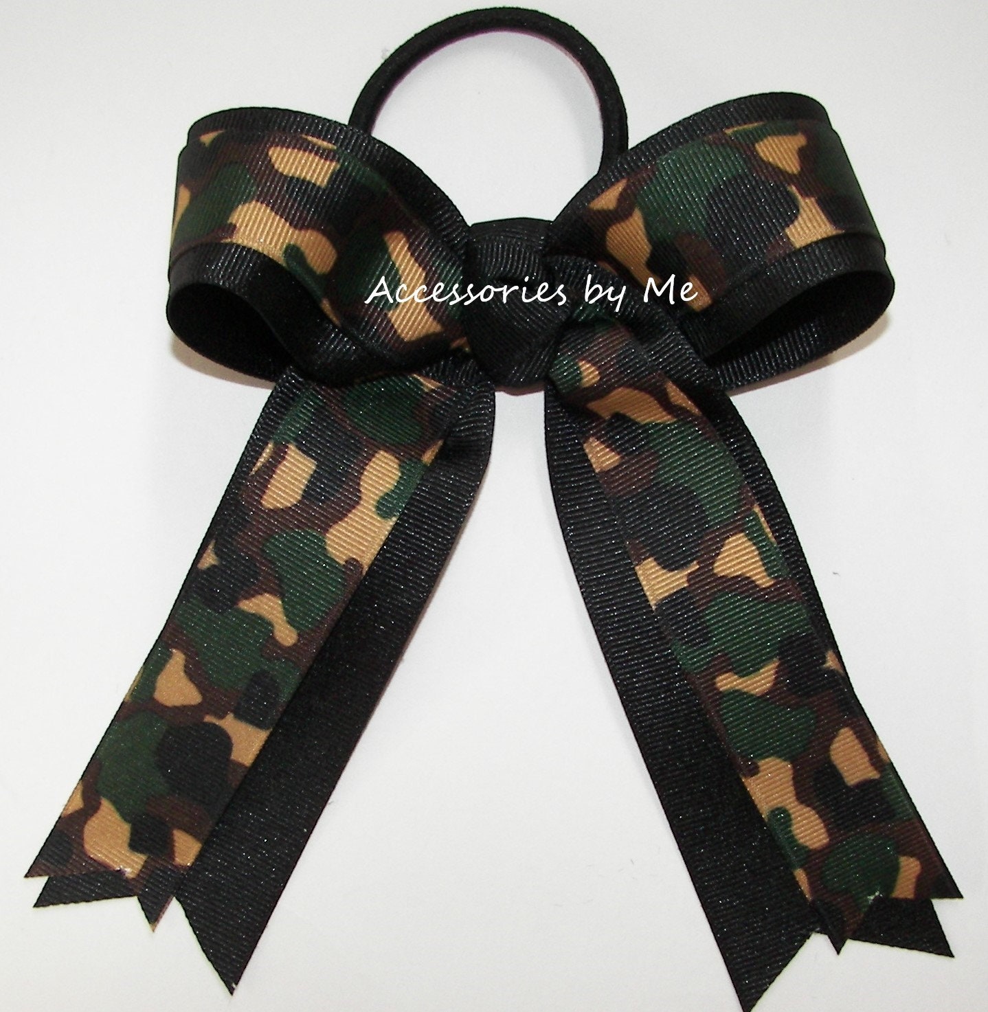 Pink Camo Hair Bow Clip Art