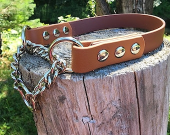 Half Check Chain Martingale Dog Collar Hardware Kit Slides - Etsy