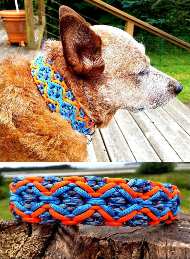 Custom Diamond Chainmail Paracord Dog Collar Choose Your | Etsy