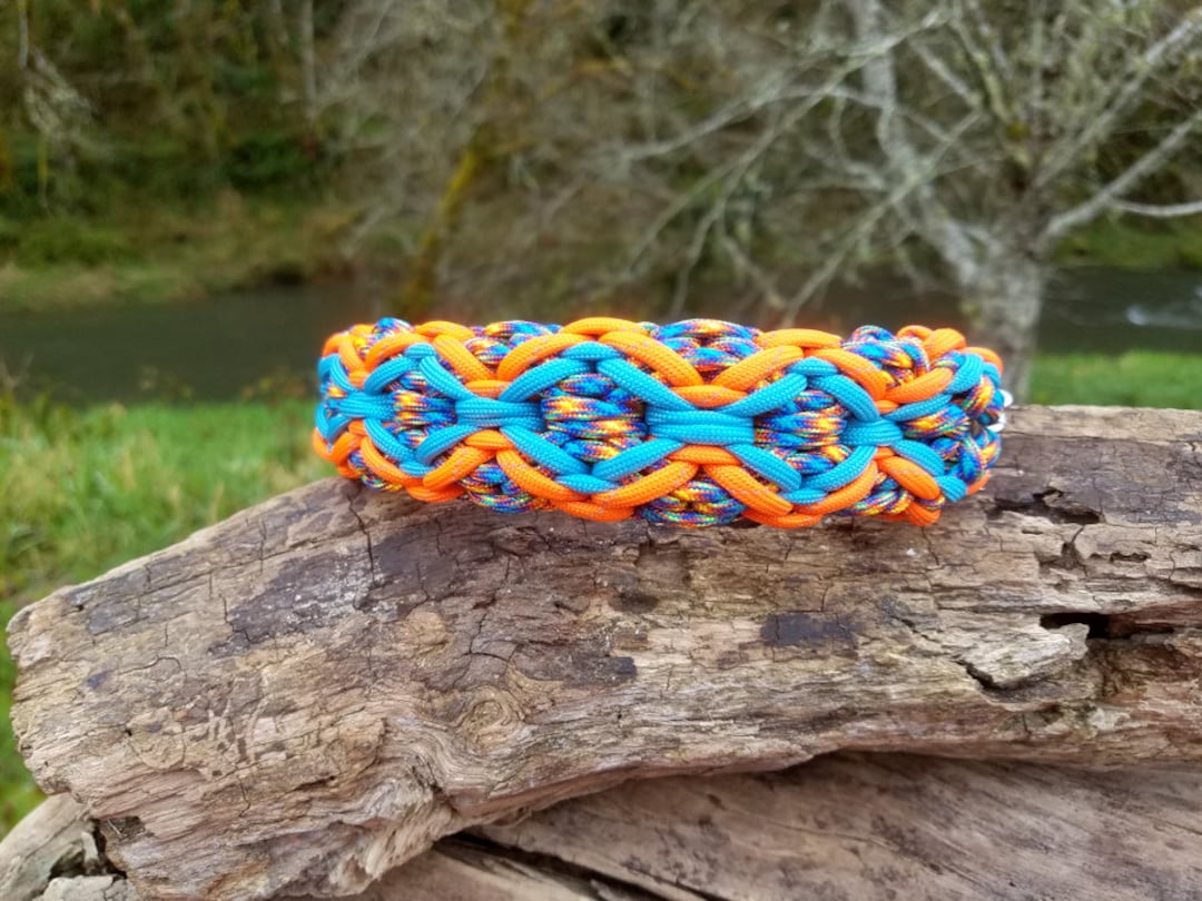 Paracord Diamond Chainmail Weave Dog Collar, Custom Colors and Closure ...