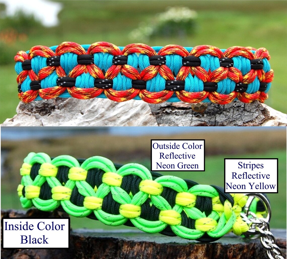 Custom Double KBK Bar Paracord Dog Collar Choose Your Colors - Etsy
