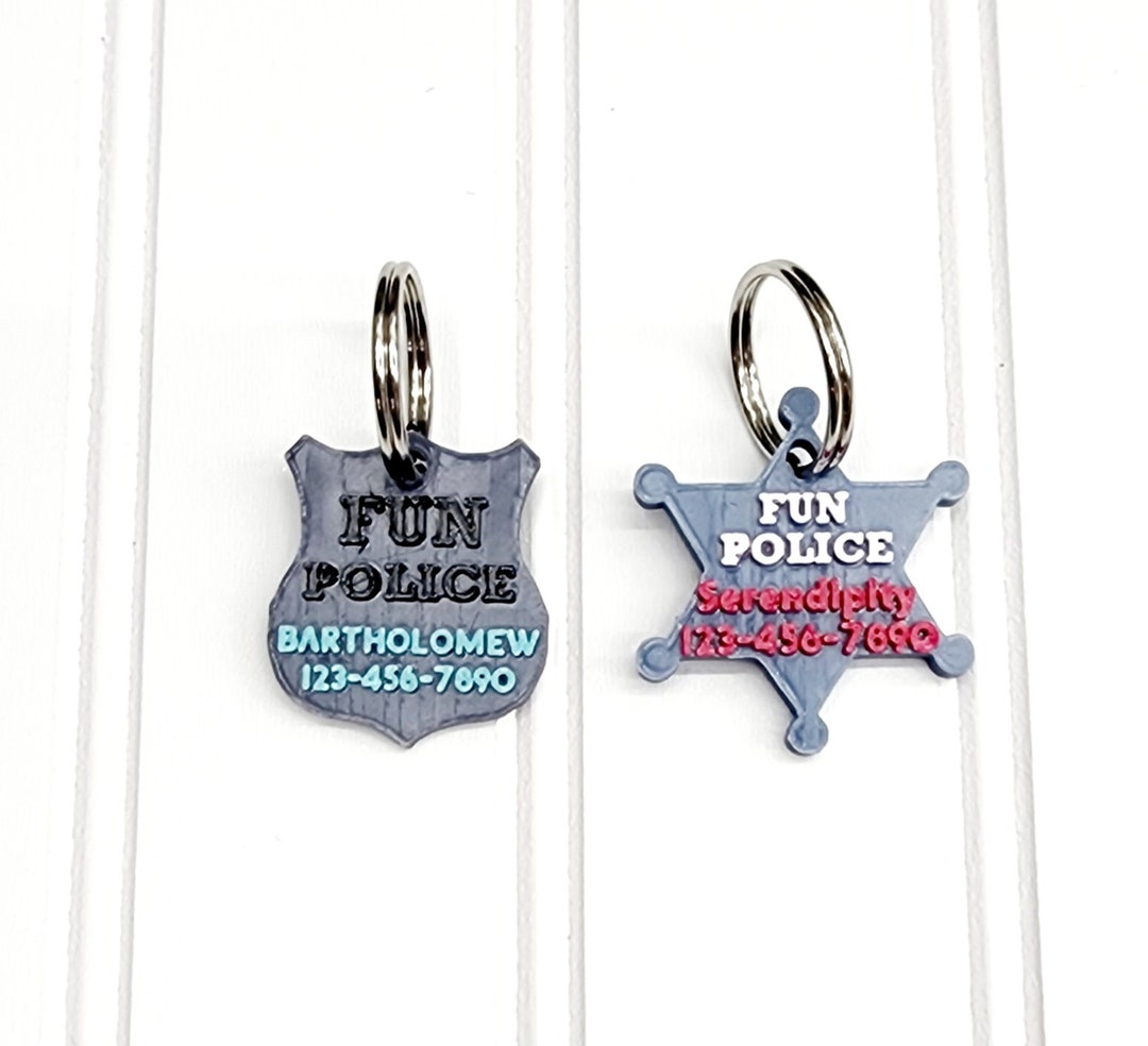 3D Printed Personalized Dog Tag Fun Police Tag Funny Dog - Etsy