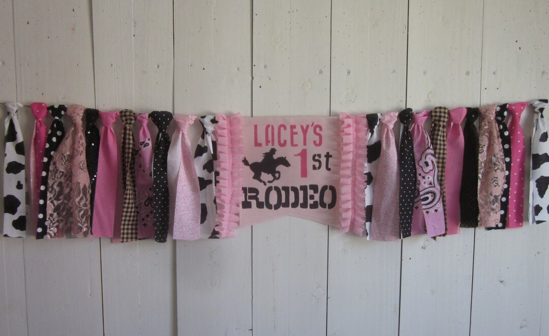Cowgirl 1st Rodeo Banner: Custom Pink & Black Western Decor - Etsy