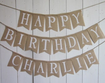 Elegant Happy Birthday Banner - Etsy