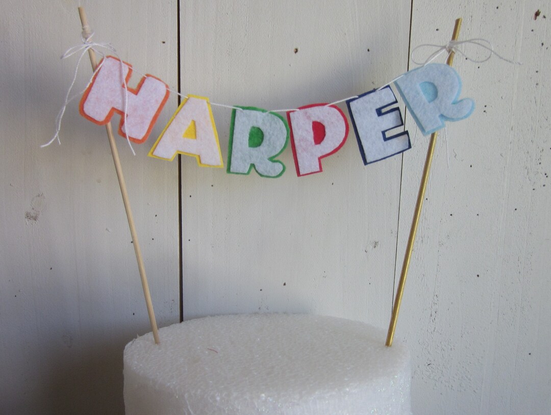 Custom Name Cake Banner, Personalized Name Cake Bunting, Custom Cake ...