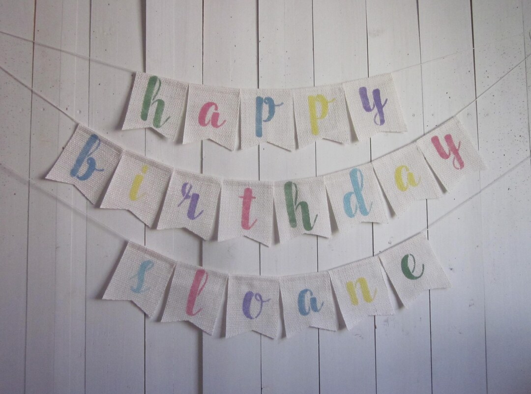 Pastel Rainbow Birthday Banner, Custom Personalized 1st Decorations - Etsy
