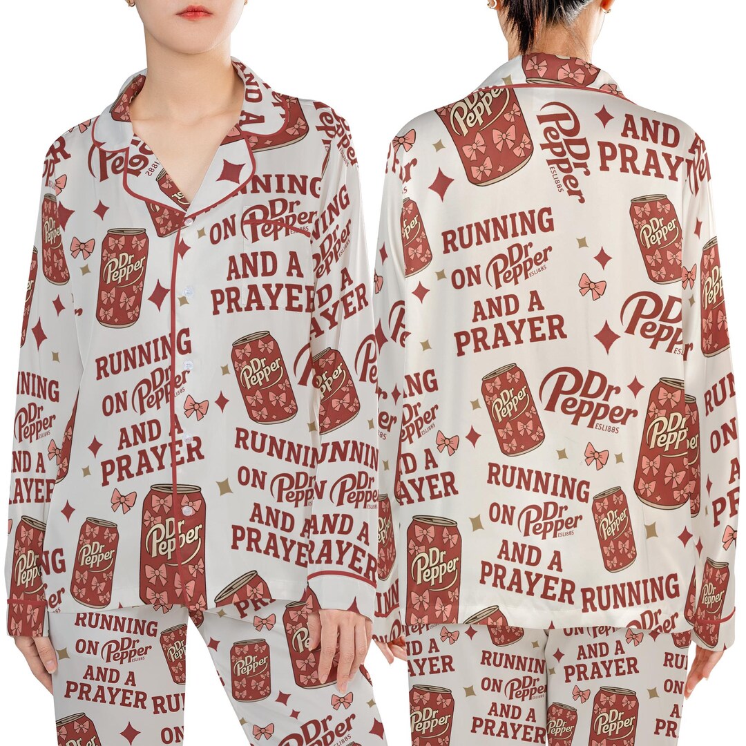 Dr. Pepper Inside Out Anxiety Christmas Pajamas Set, Drink Long Sleeve ...