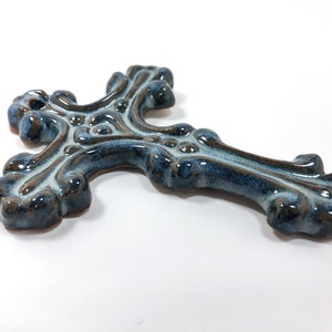 Blue Pottery Cross Ceramic Wall Cross Small Christian Gift - Etsy