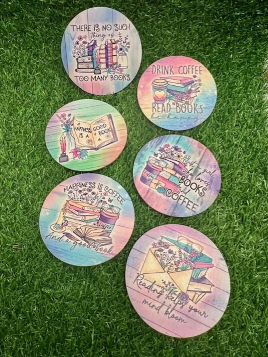 Book Themed Coasters - Etsy