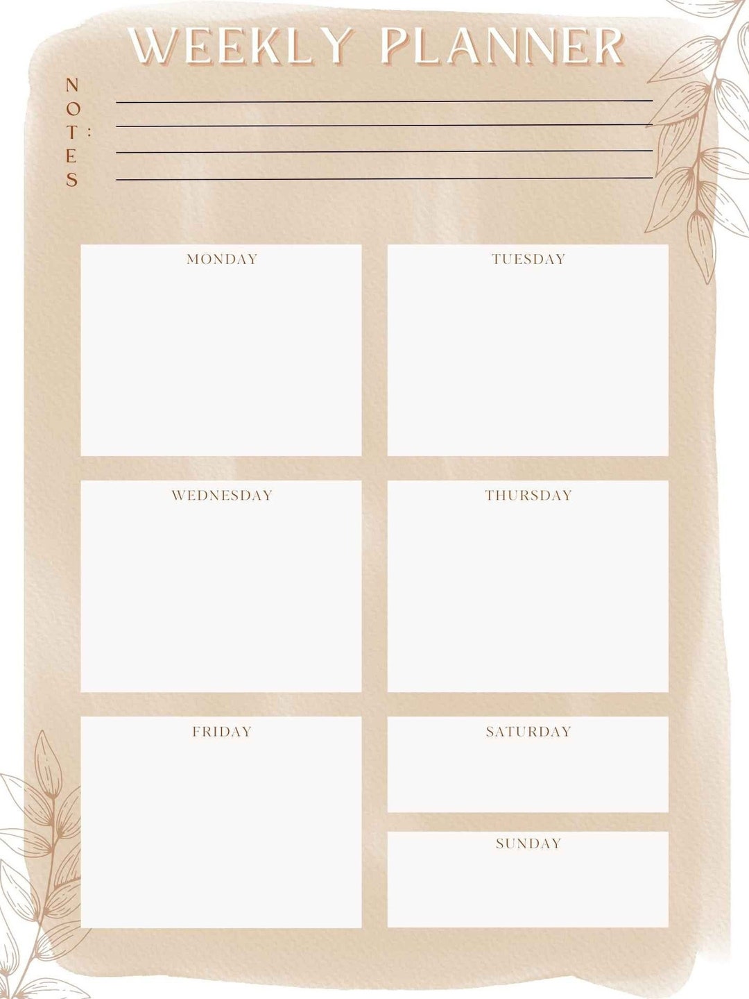Weekly Boho Planner Printable | Weekly Bohemian Planner | Digital ...