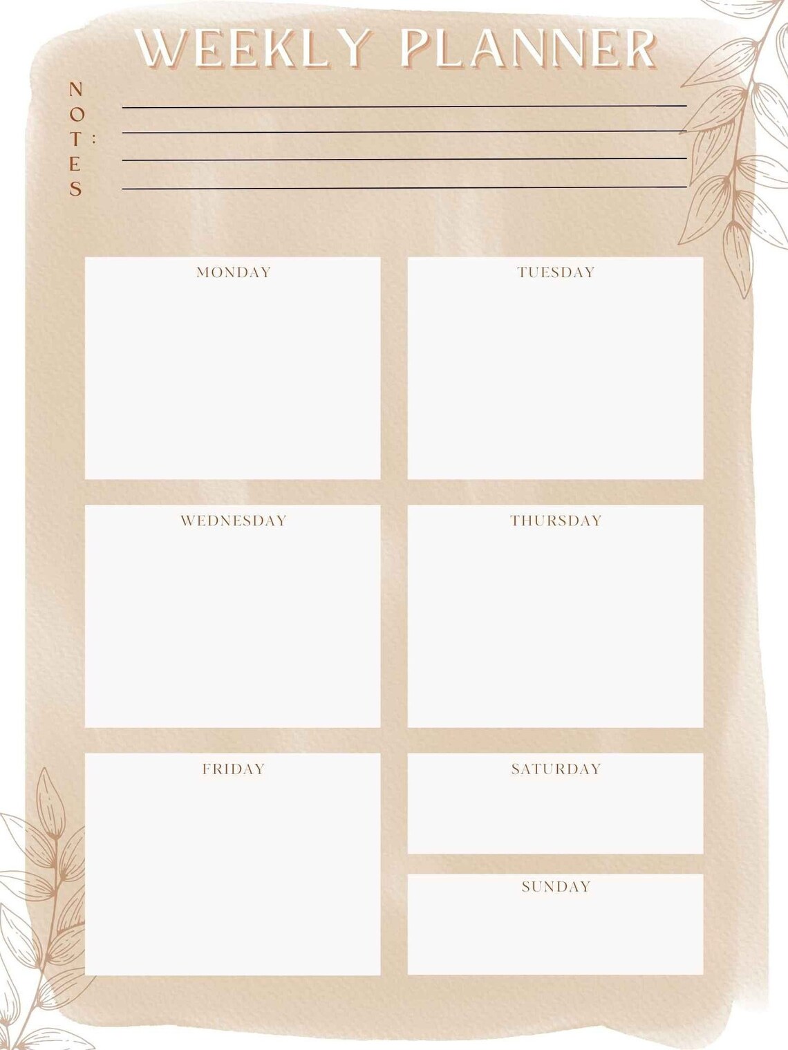 Weekly Boho Planner Printable | Weekly Bohemian Planner | Digital ...