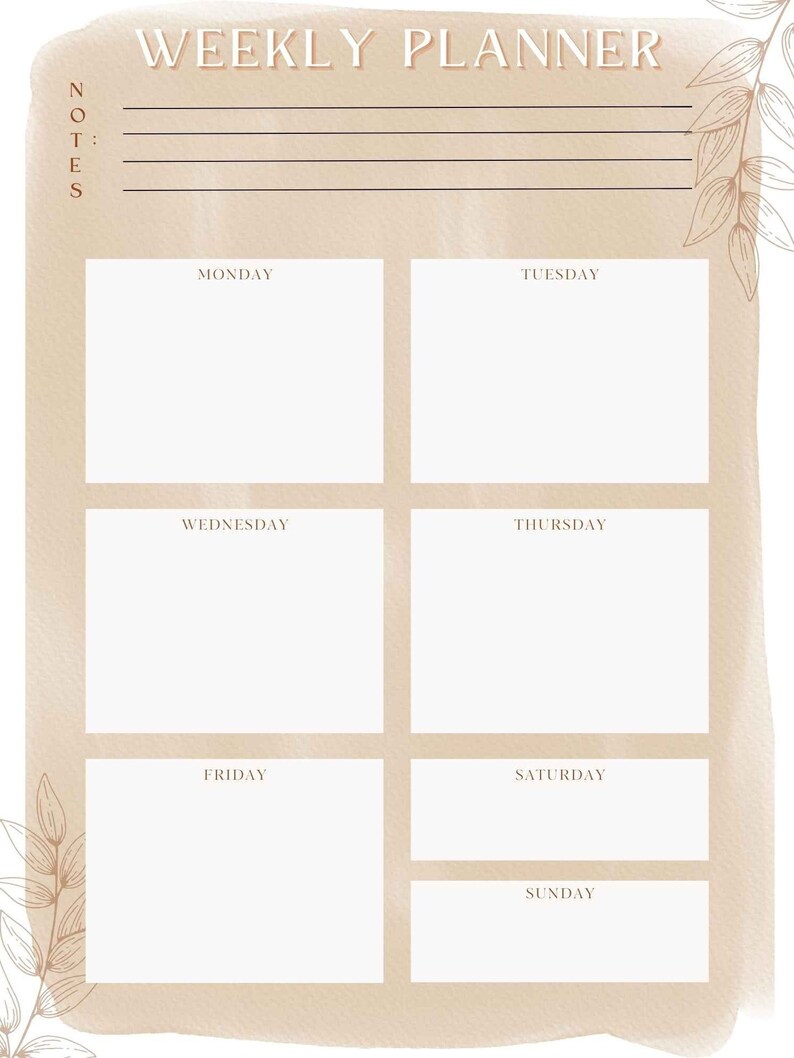 Weekly Boho Planner Printable | Weekly Bohemian Planner | Digital ...