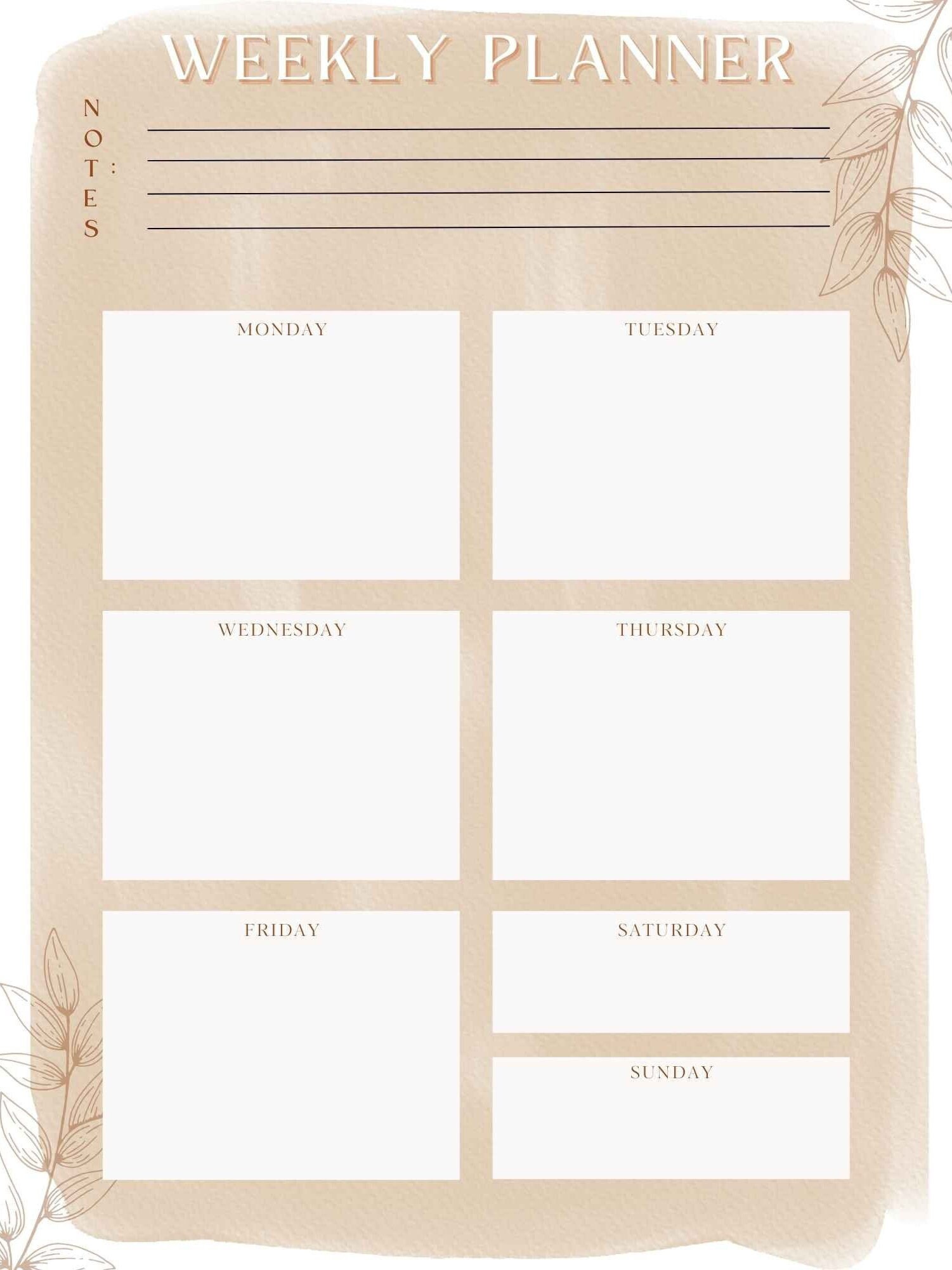 Weekly Boho Planner Printable | Weekly Bohemian Planner | Digital ...