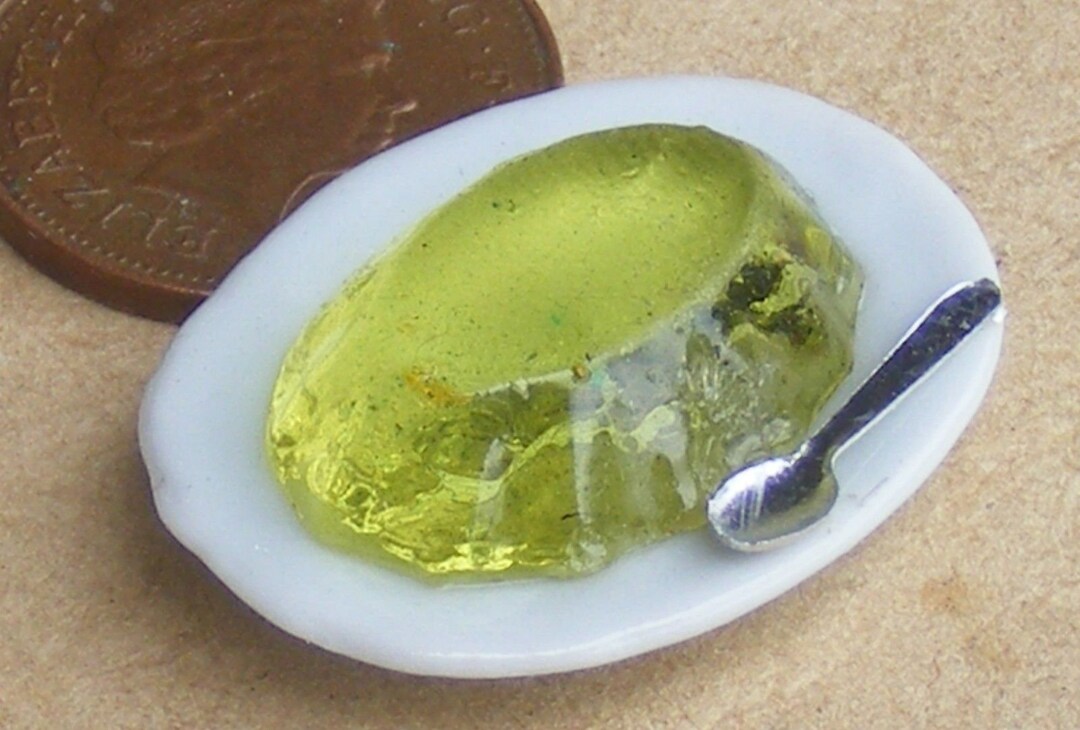 1:12 Scale Lemon Jelly on A Ceramic Plate Dolls House - Etsy