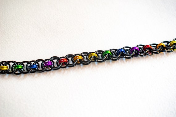 Pride Special - Helm Rainbow Pride Flag Chainmail Bracelet — Trapezio's ...