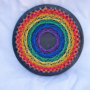 String Art Rainbow Geometric Circle Wall Art - Etsy