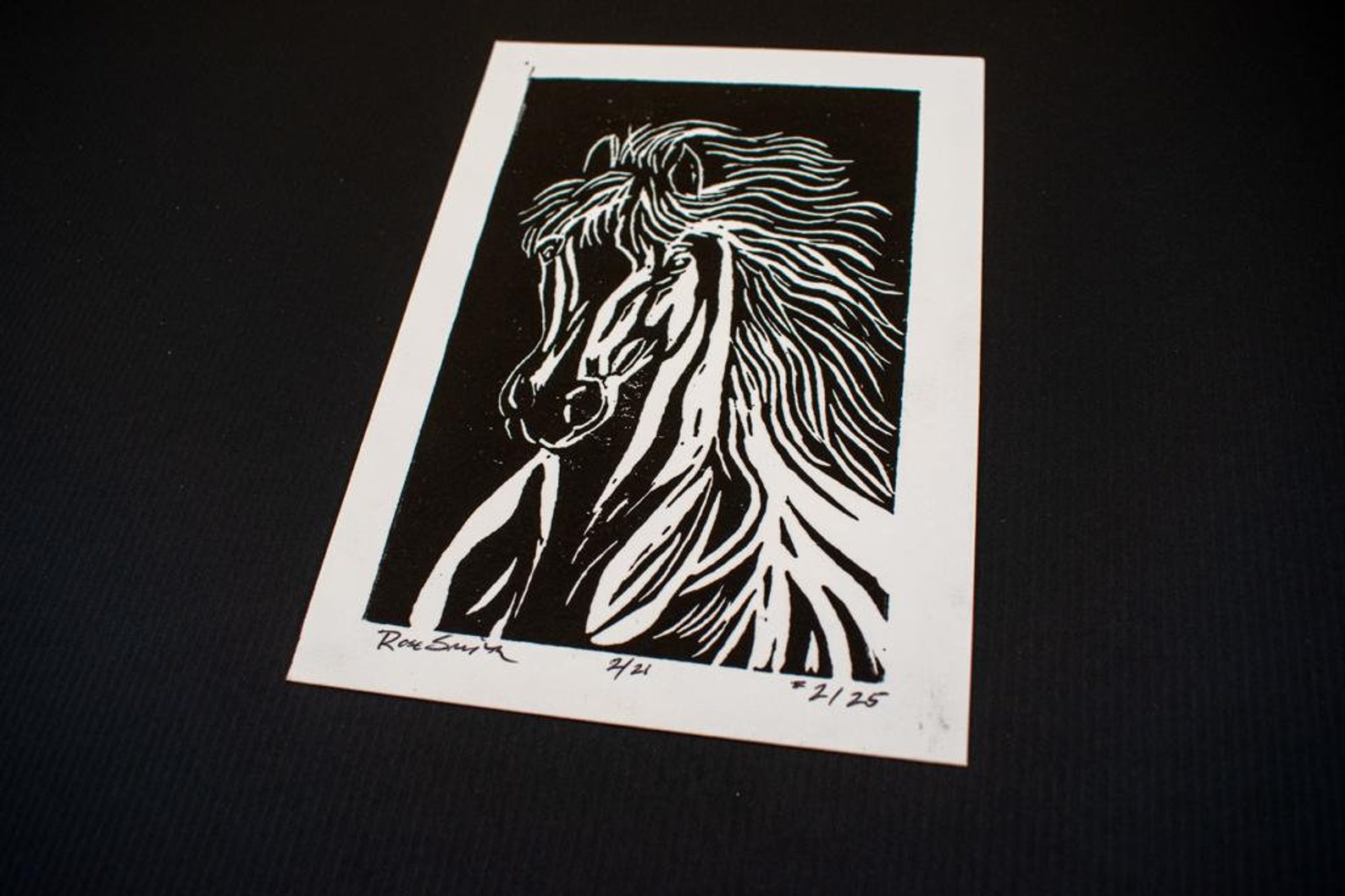 Hand Carved Horse Block Print - Etsy