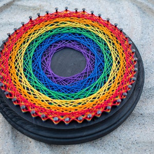 String Art Rainbow Geometric Circle Wall Art - Etsy