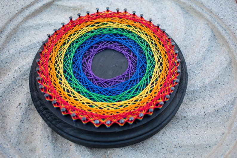 String Art Rainbow Geometric Circle Wall Art - Etsy