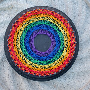 String Art Rainbow Geometric Circle Wall Art - Etsy