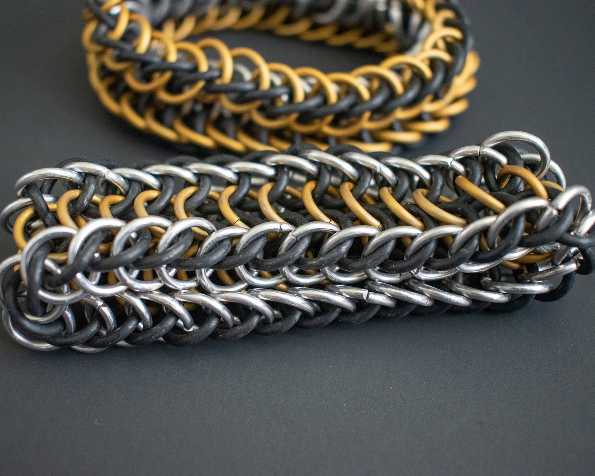 Stretch Dragonback Chainmail Bracelet / Rubber Bracelet - Etsy