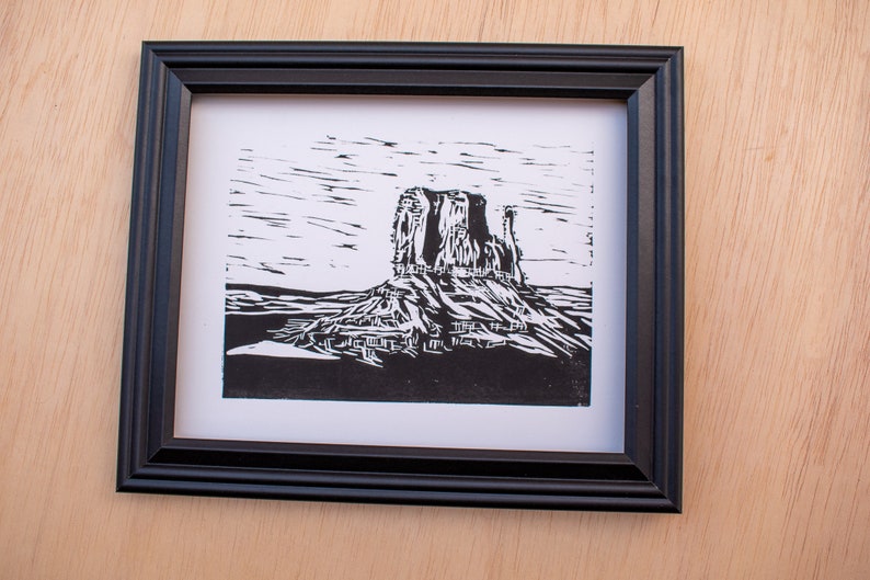 Monument Valley Hand Carved Block Print Linocut - Etsy