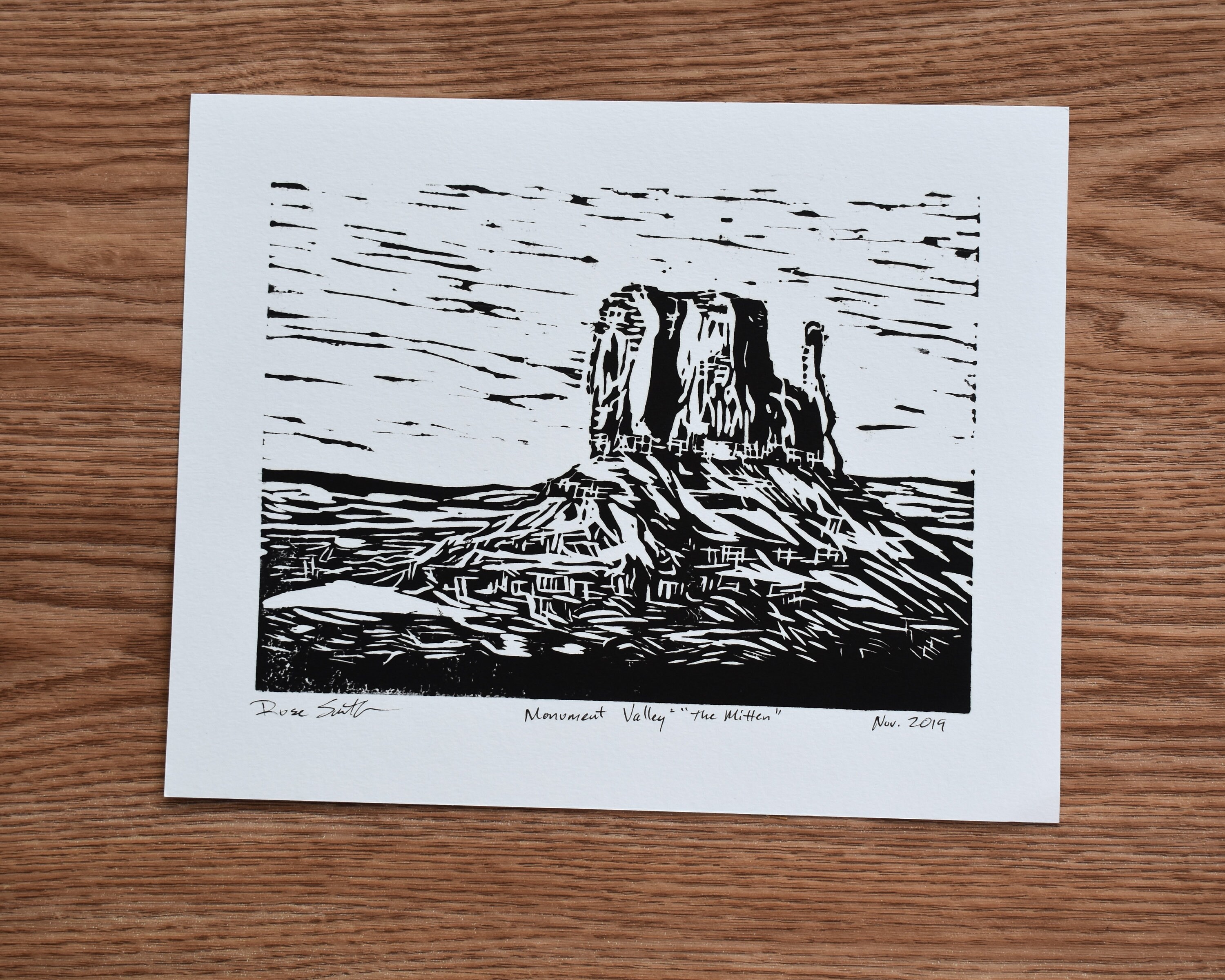 Monument Valley Hand Carved Block Print Linocut - Etsy
