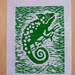 Chameleon Block Print Hand Carved Art - Etsy