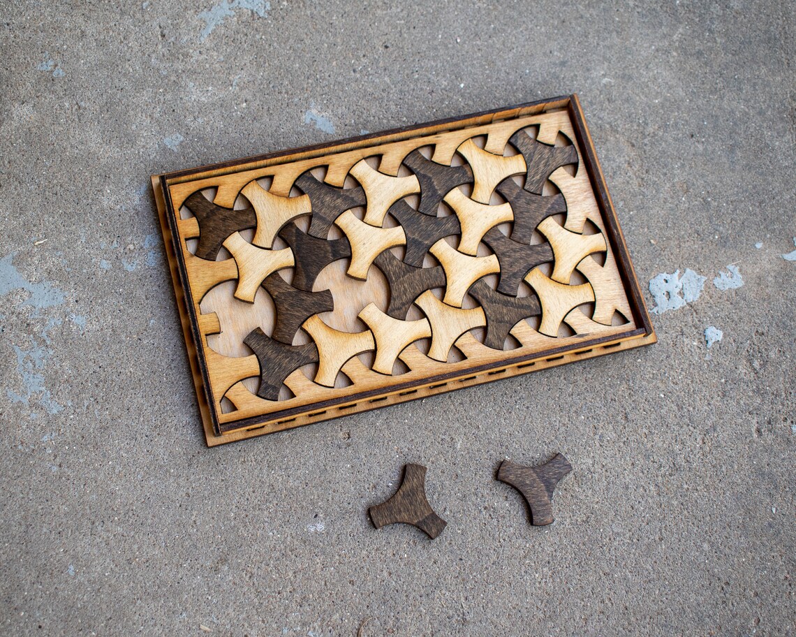 Triangle Circle Tessellation Puzzle Wooden STEM Art Toy - Etsy