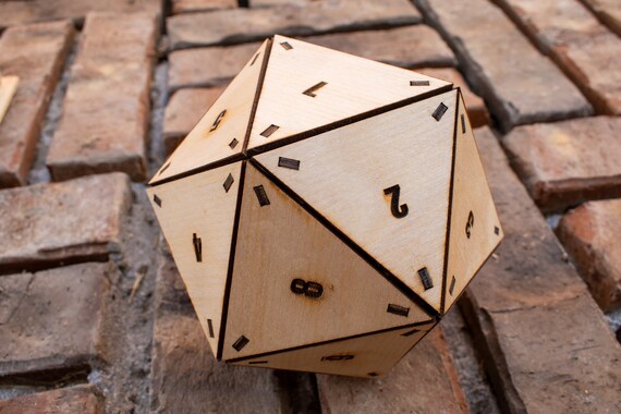 DIY Kit - Build Your Own Huge d20 - 20 Sided Dice Kit — Trapezio's Trinkets