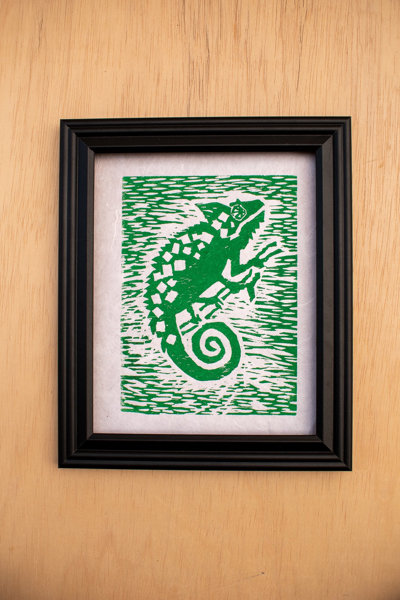Chameleon Block Print Hand Carved Art - Etsy